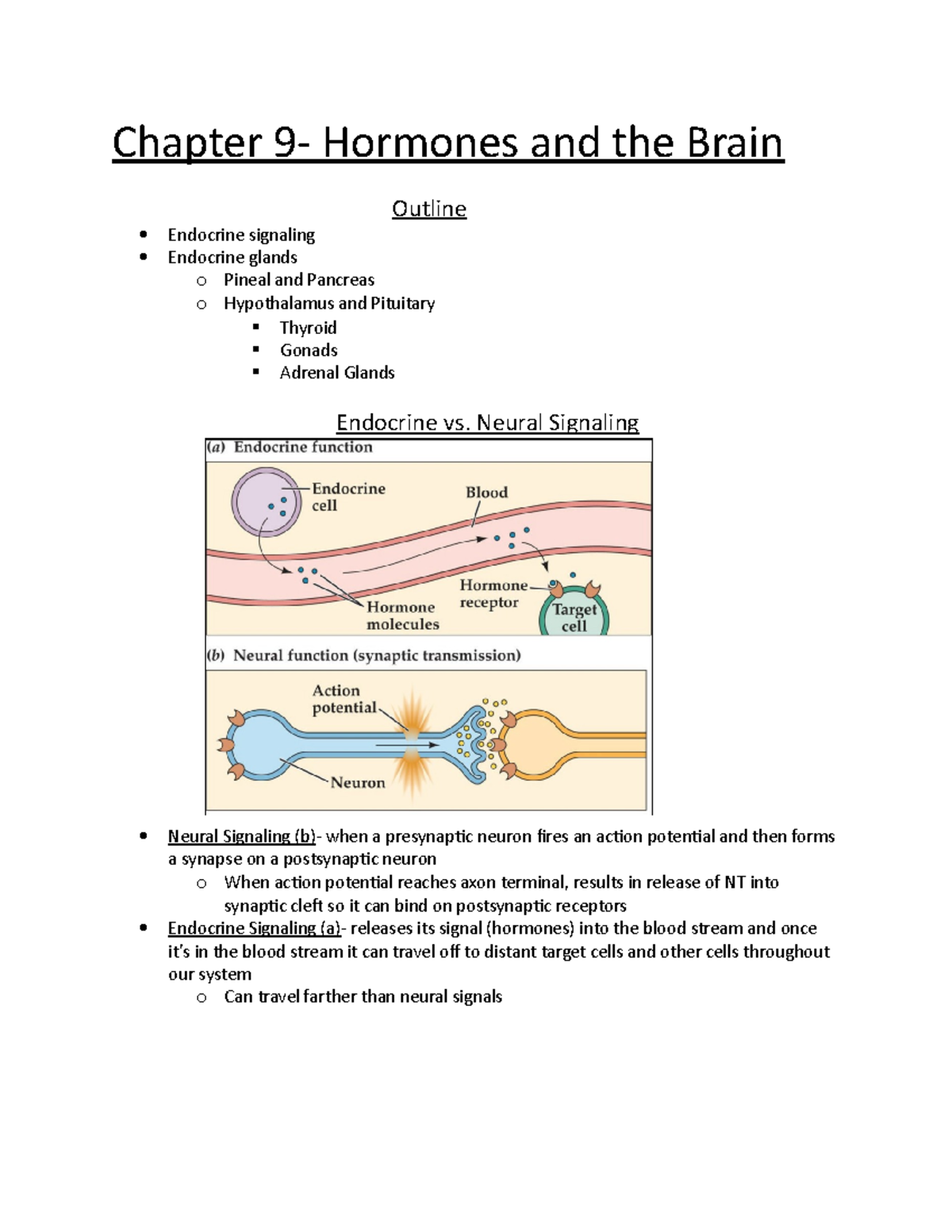 Chapter 9 clinical psychology - Chapter 9- Hormones and the Brain ...