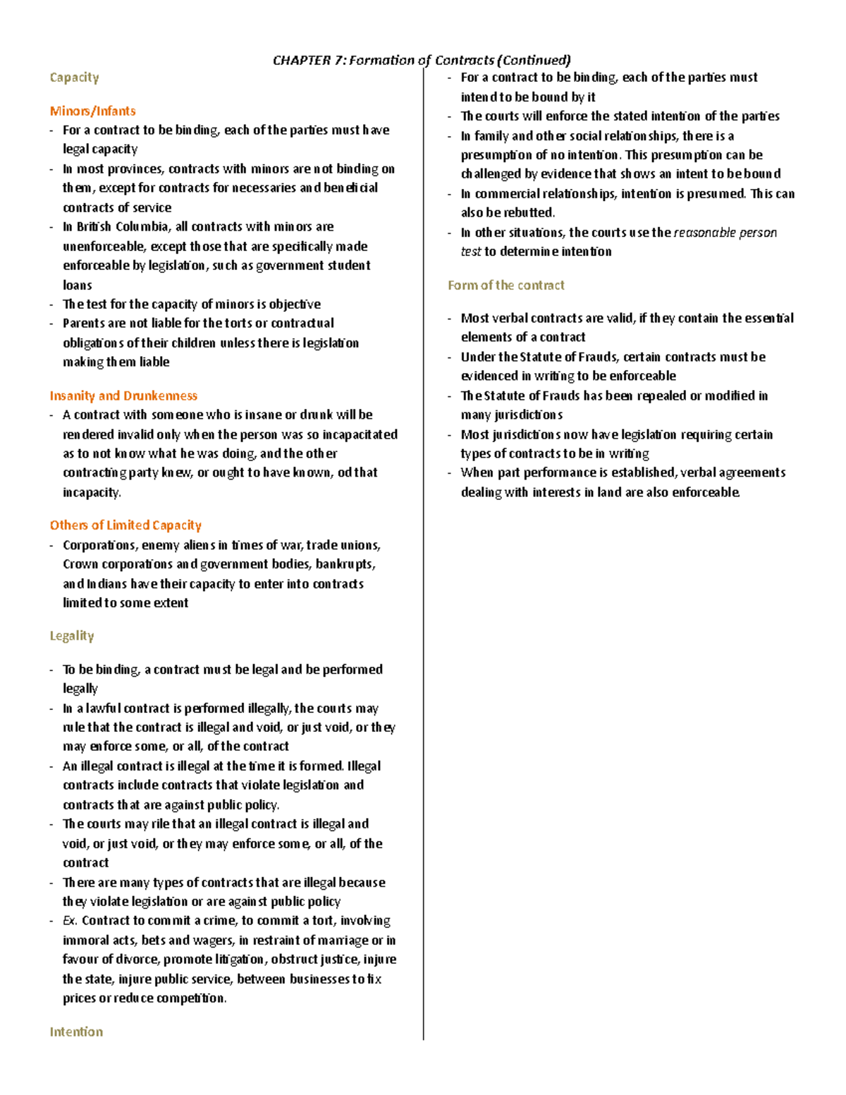 Chapter 7 Formation of Contracts (Continued) - CHAPTER 7: Formation of ...
