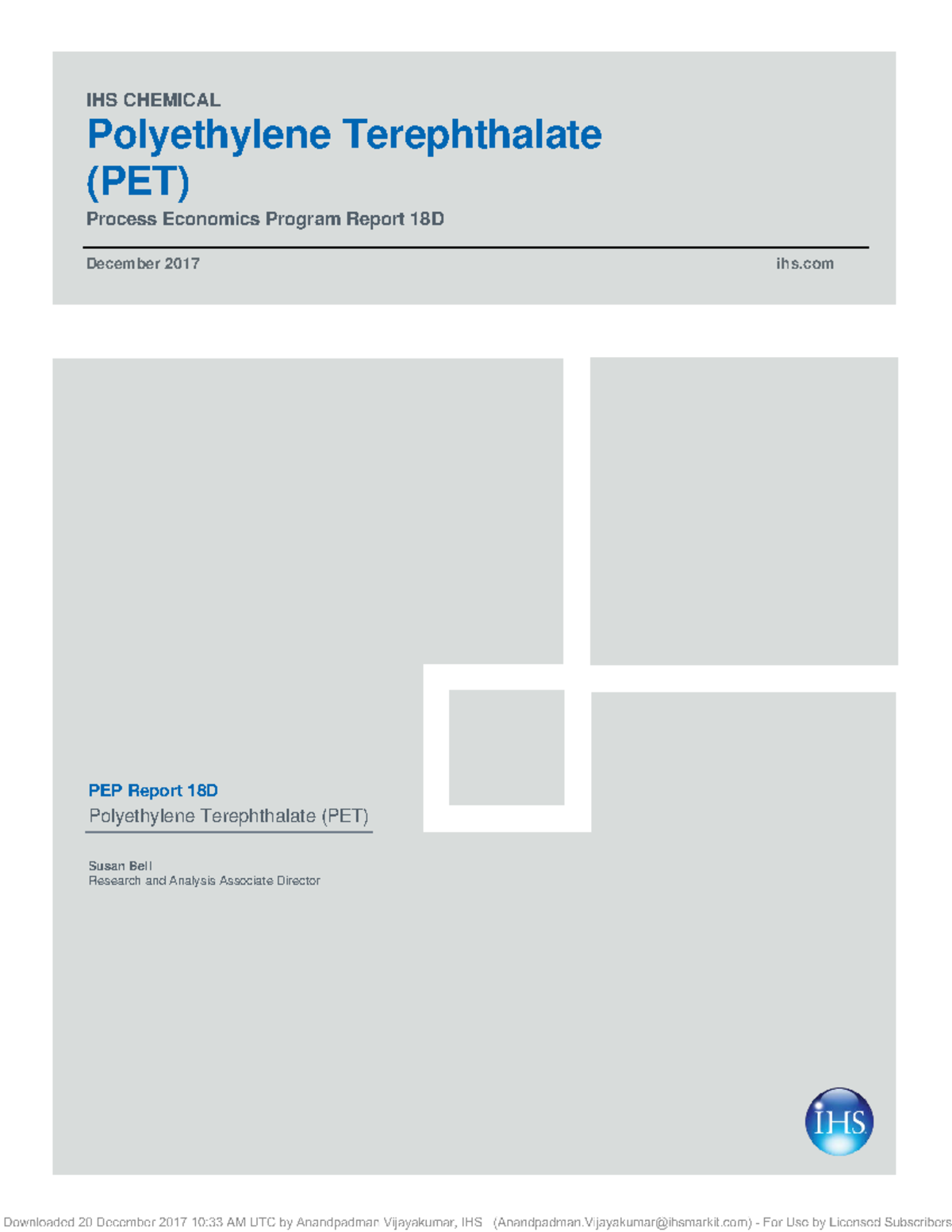 Polyethylene Terephthalate (PET) Process Economics Program Report 18D ...