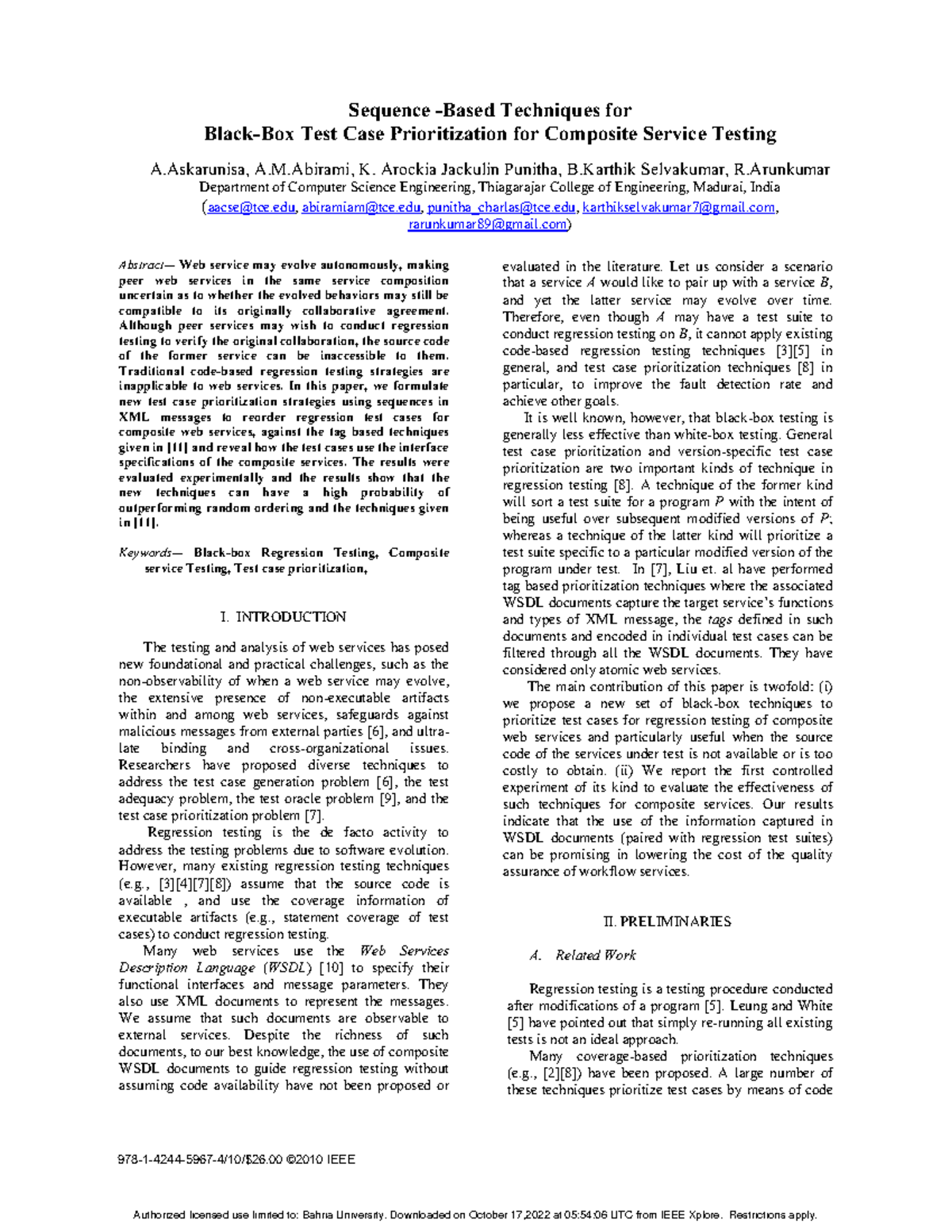 Sequence-based techniques for black-box test case prioritization for ...