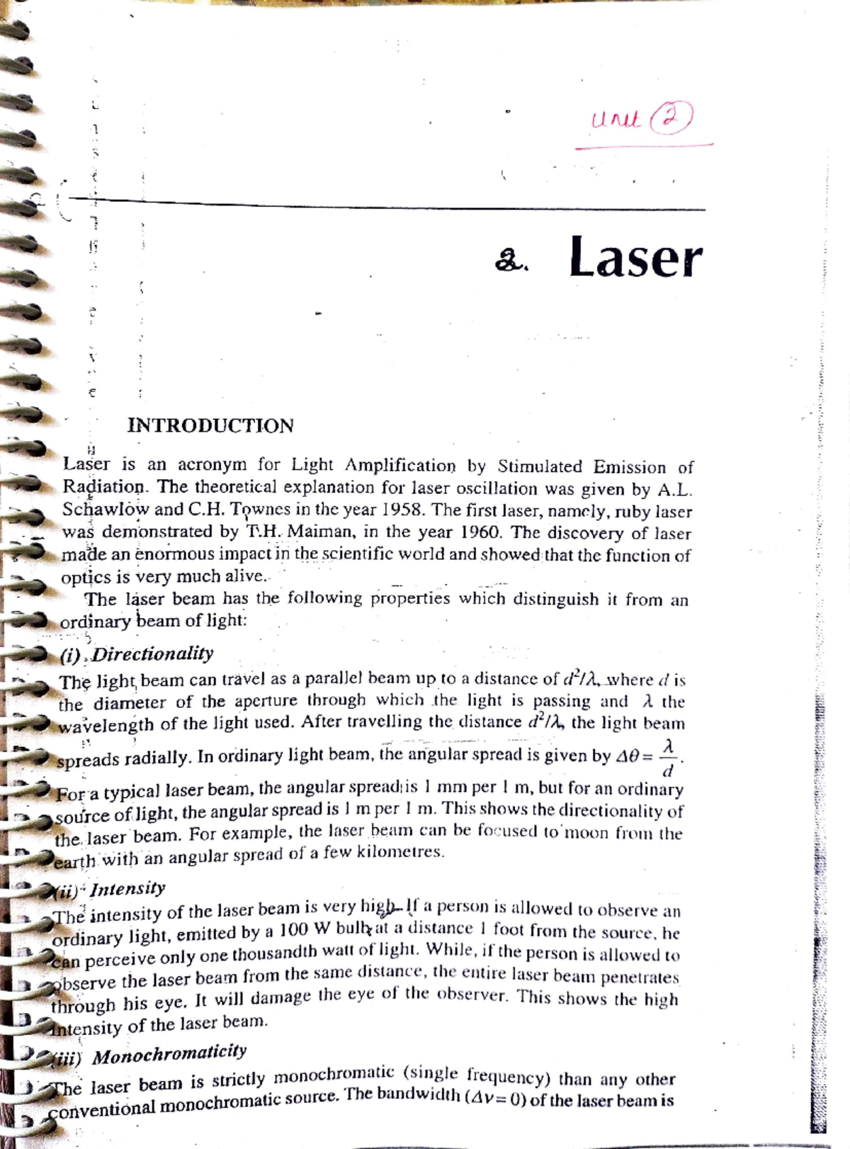 1) Lasers - This notes is for Undergraduate students - UL (2) & Laser ...