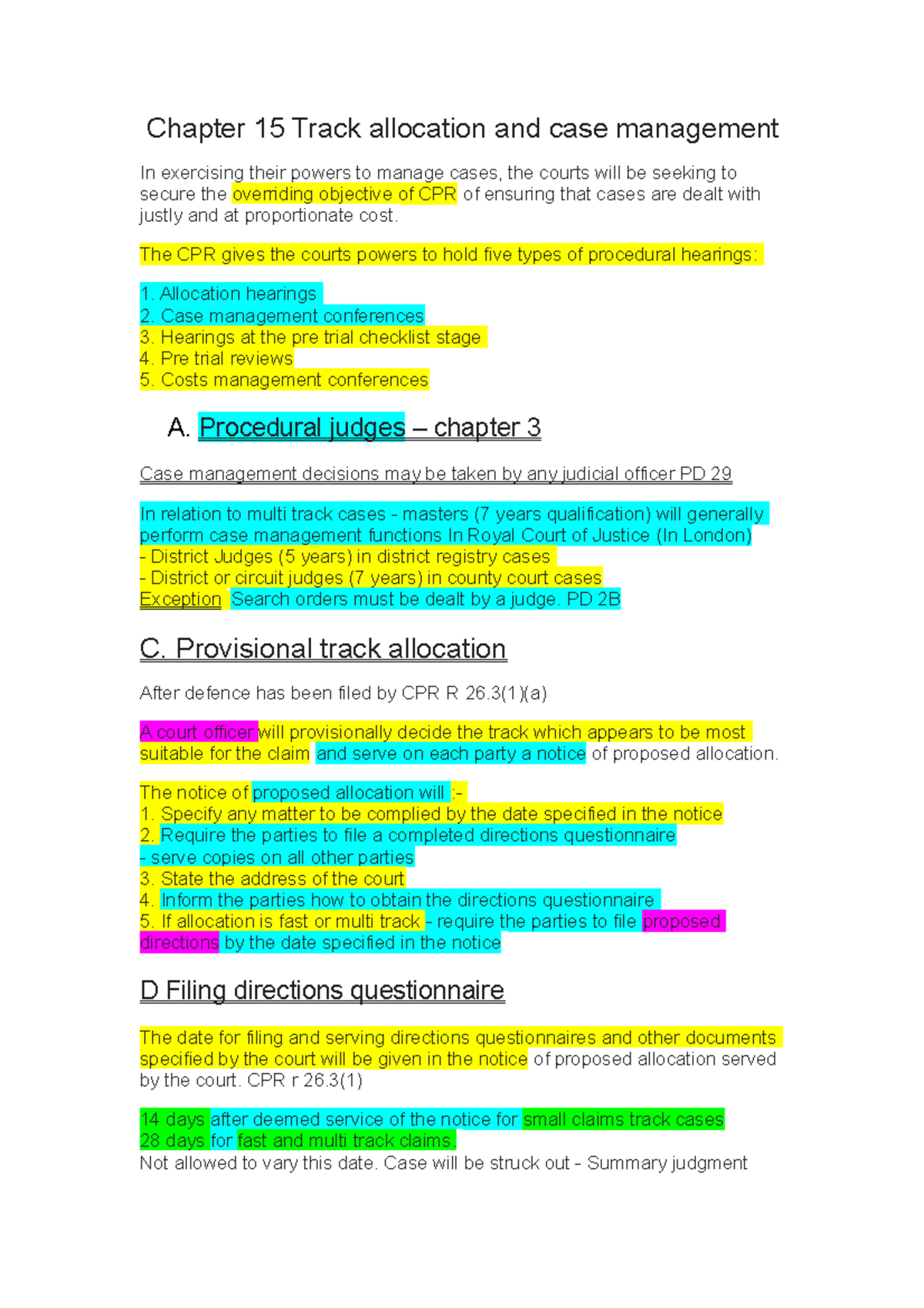 Chapter 15 Track allocation and case management - Chapter 15 Track ...