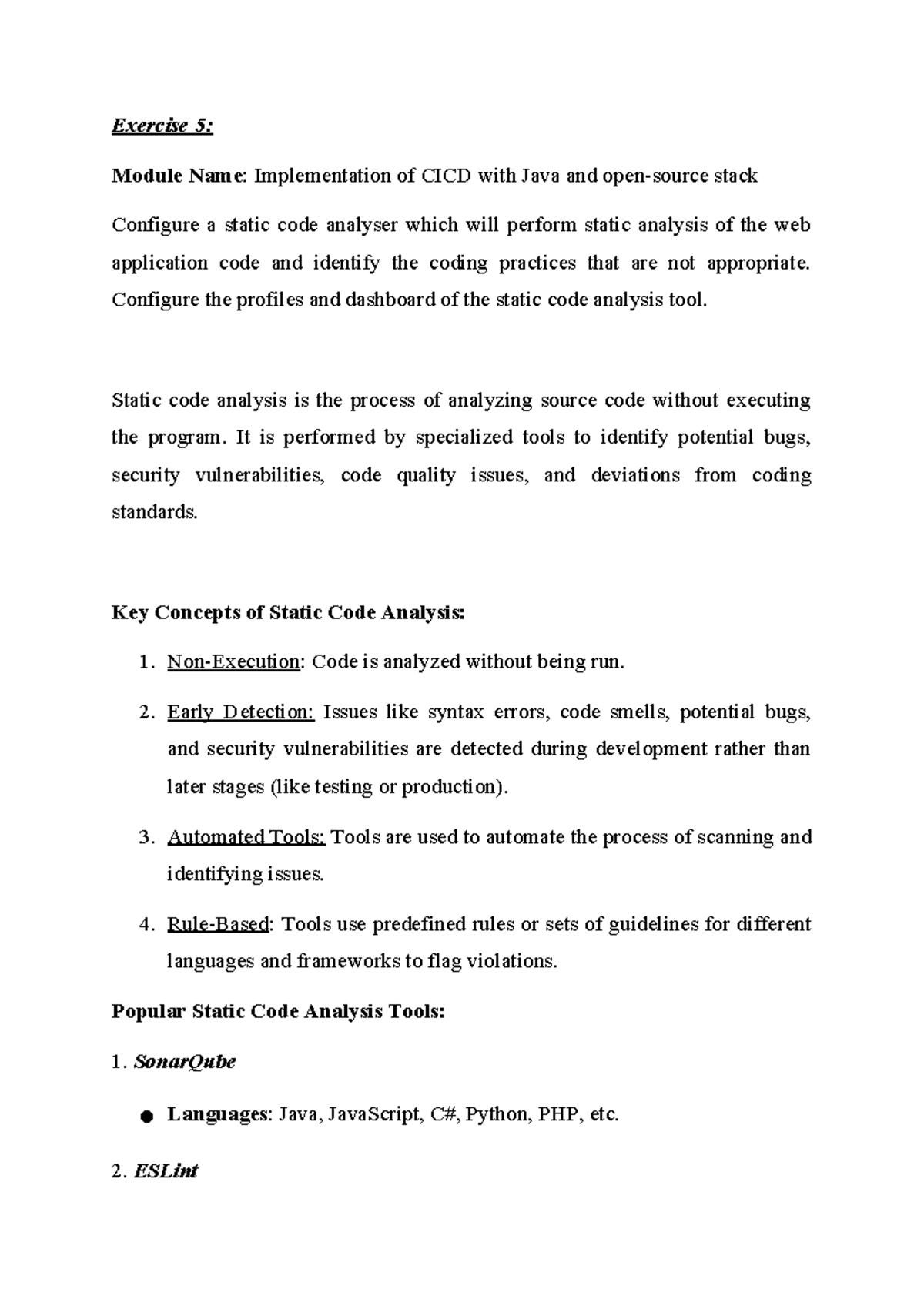 Exercise 5 - Good - Exercise 5: Module Name: Implementation of CICD ...