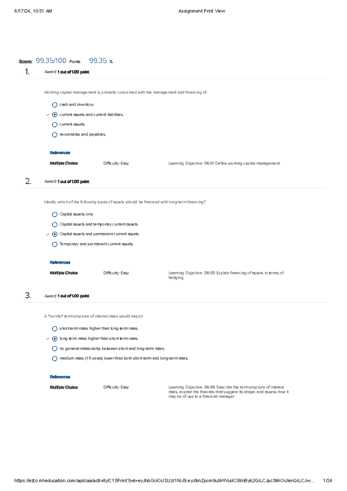 Assignment 2 CCM - 1. Award: 1 out of 1 point 2. Award: 1 out of 1 point 3. Award: 1 out of 1 ...
