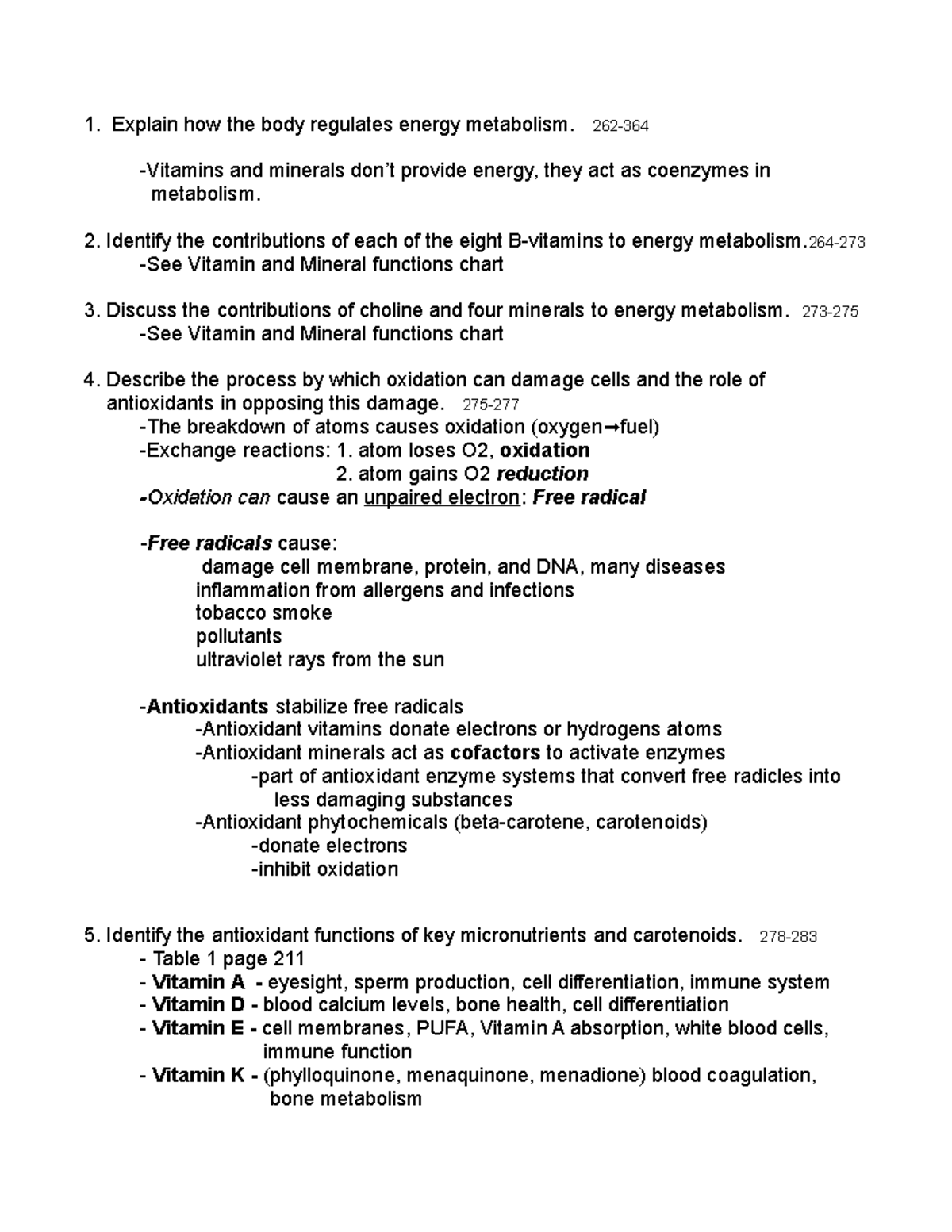 Objectives Chapter 8 - Nutrition notes - Explain how the body regulates ...