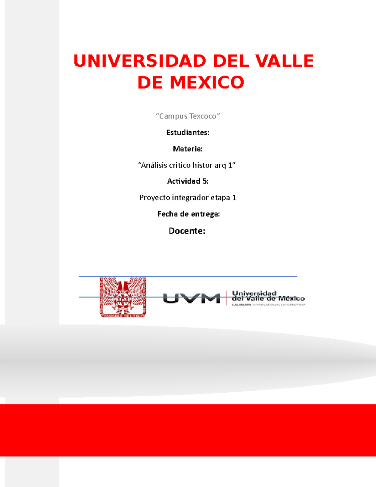 Actividad 5 Proyecto Integrador Etapa 1 Universidad Del Valle De