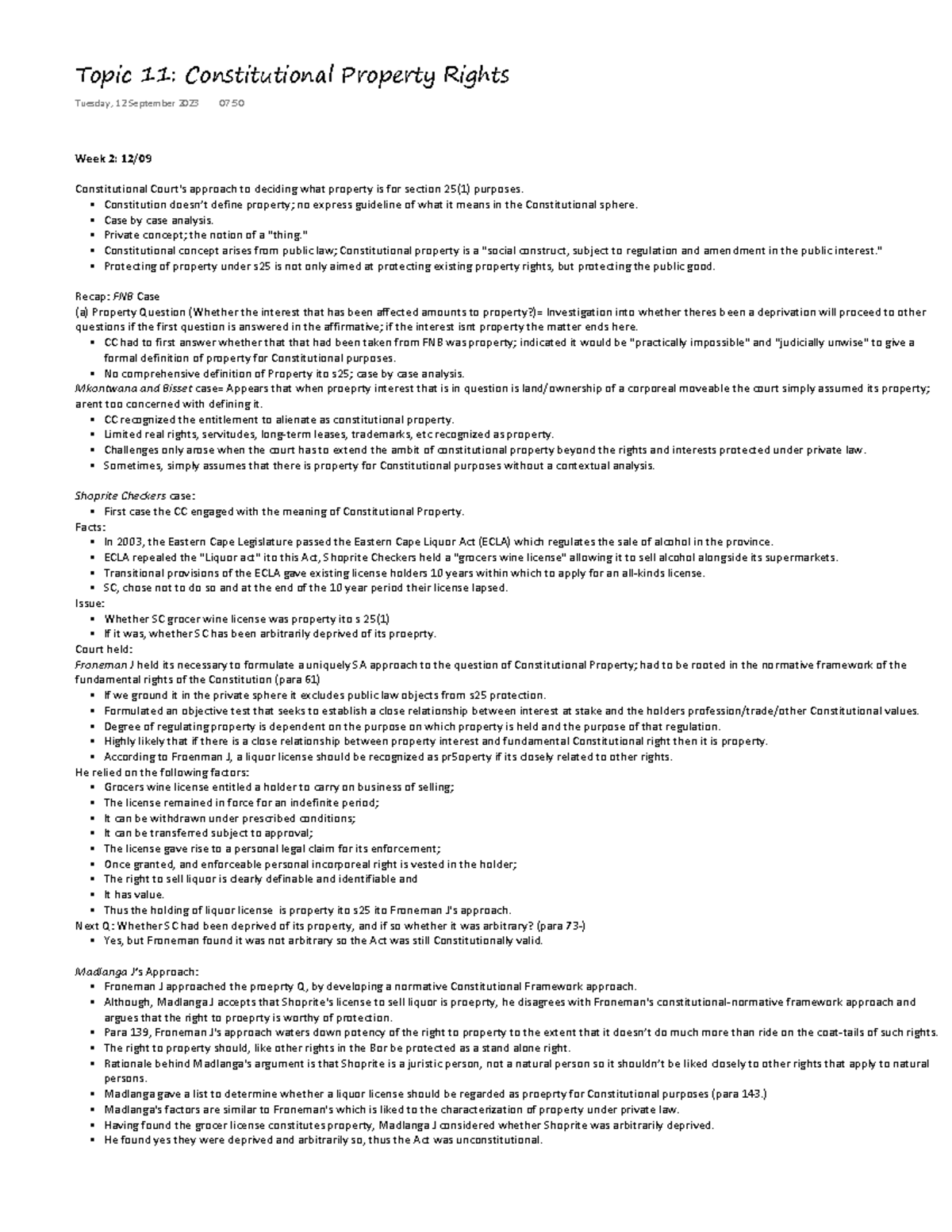 Shoprite Checkers case - Week 2: 12/ Constitutional Court's approach to ...