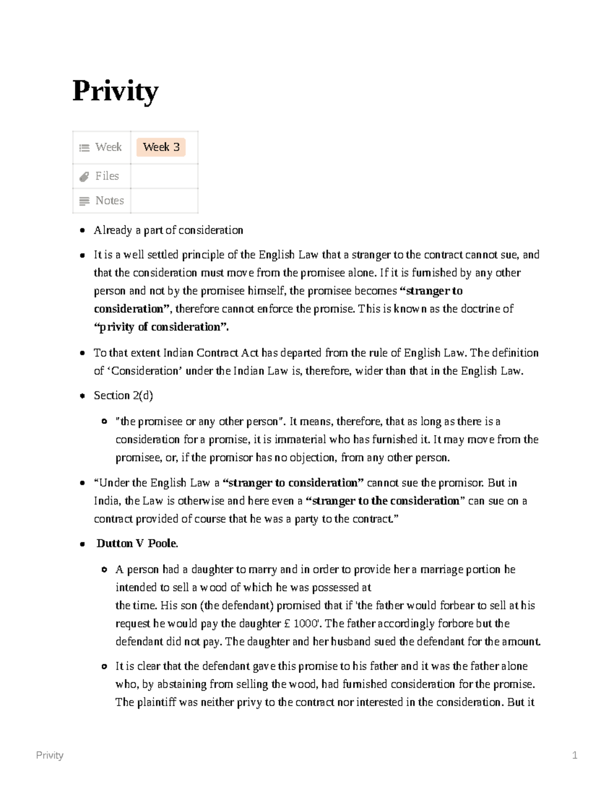 Privity - Privity Week Week 3 Files Notes Already a part of ...