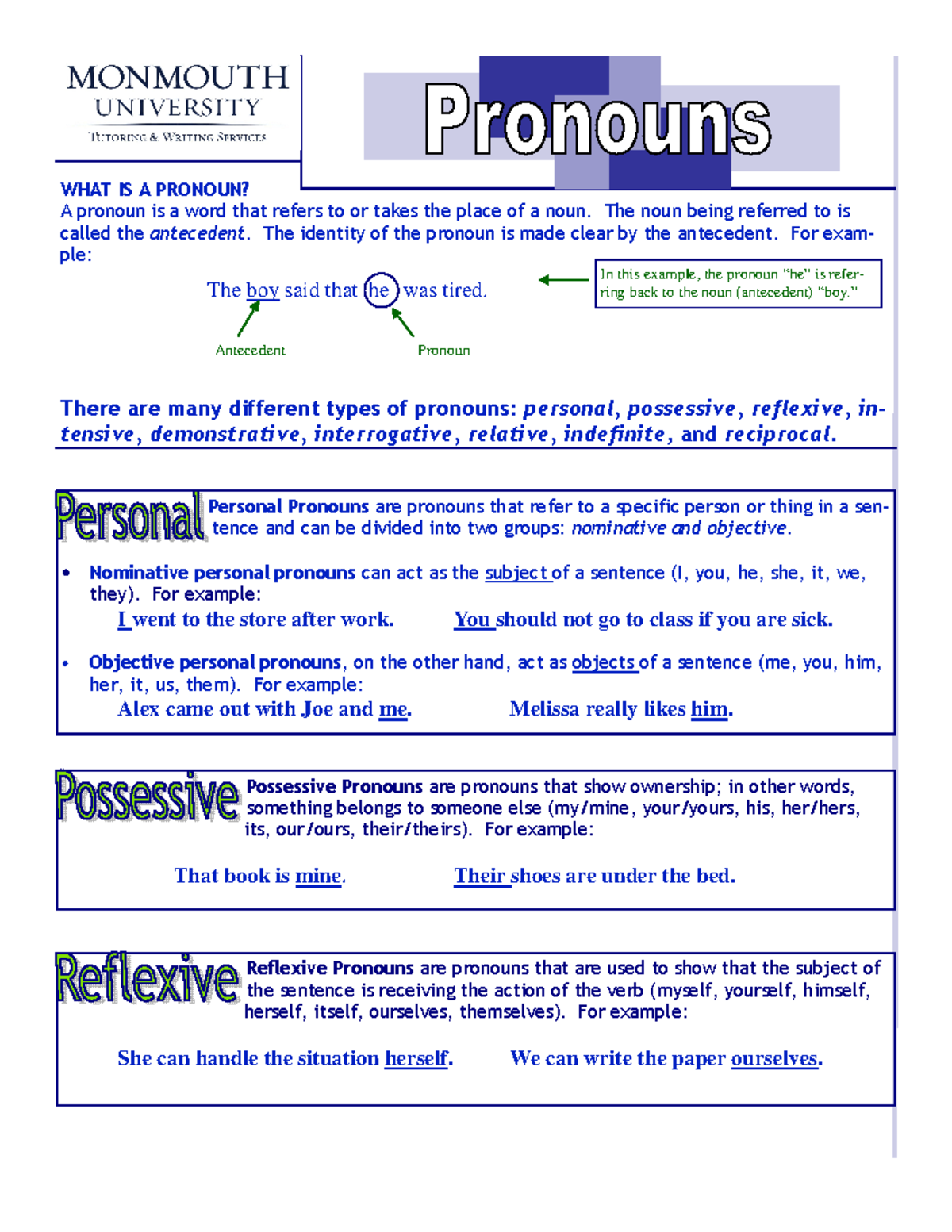 Pronouns - Practice material - - Studocu