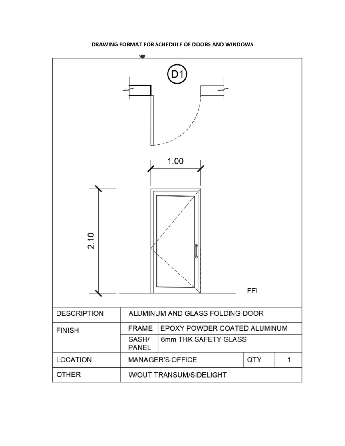 Drawing Format FOR Schedule OF Doors AND Windows - Civil Engineer ...