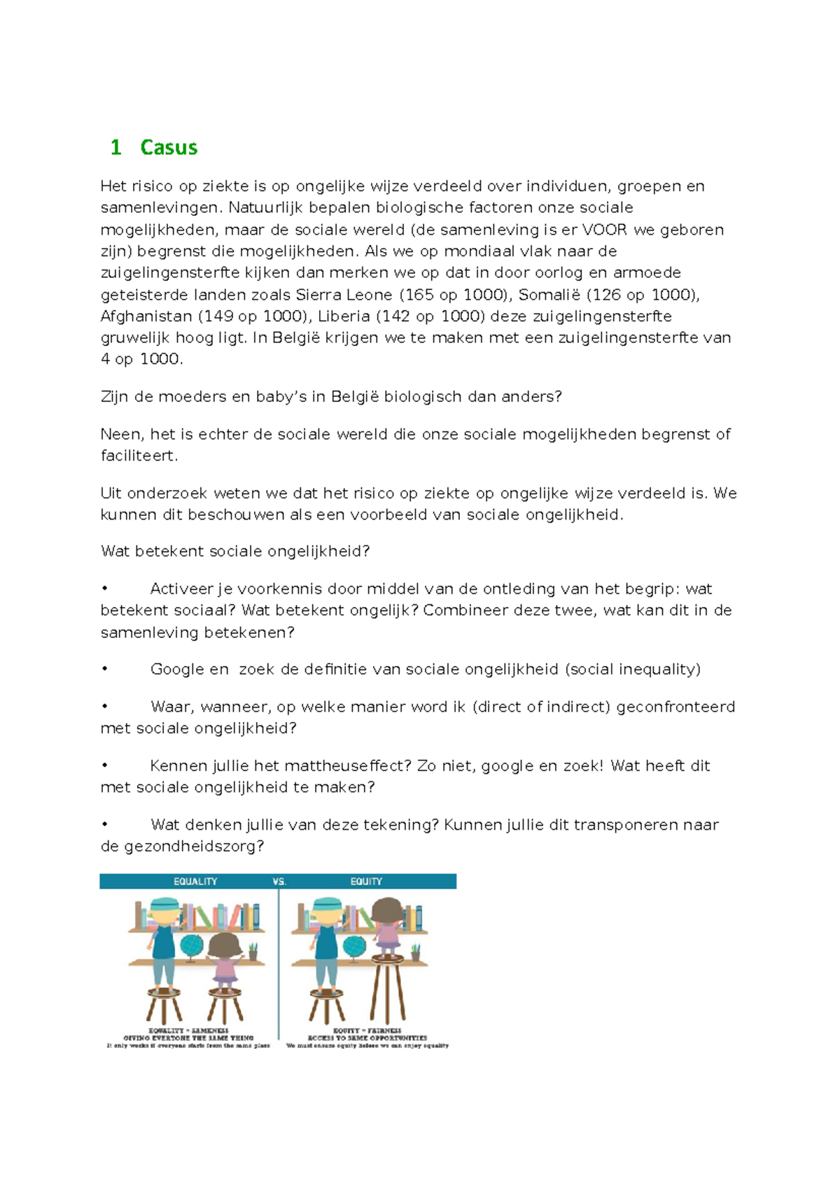 OG 11 Sociale verschillen in ziekte en gezondheid - 1 Casus Het risico ...