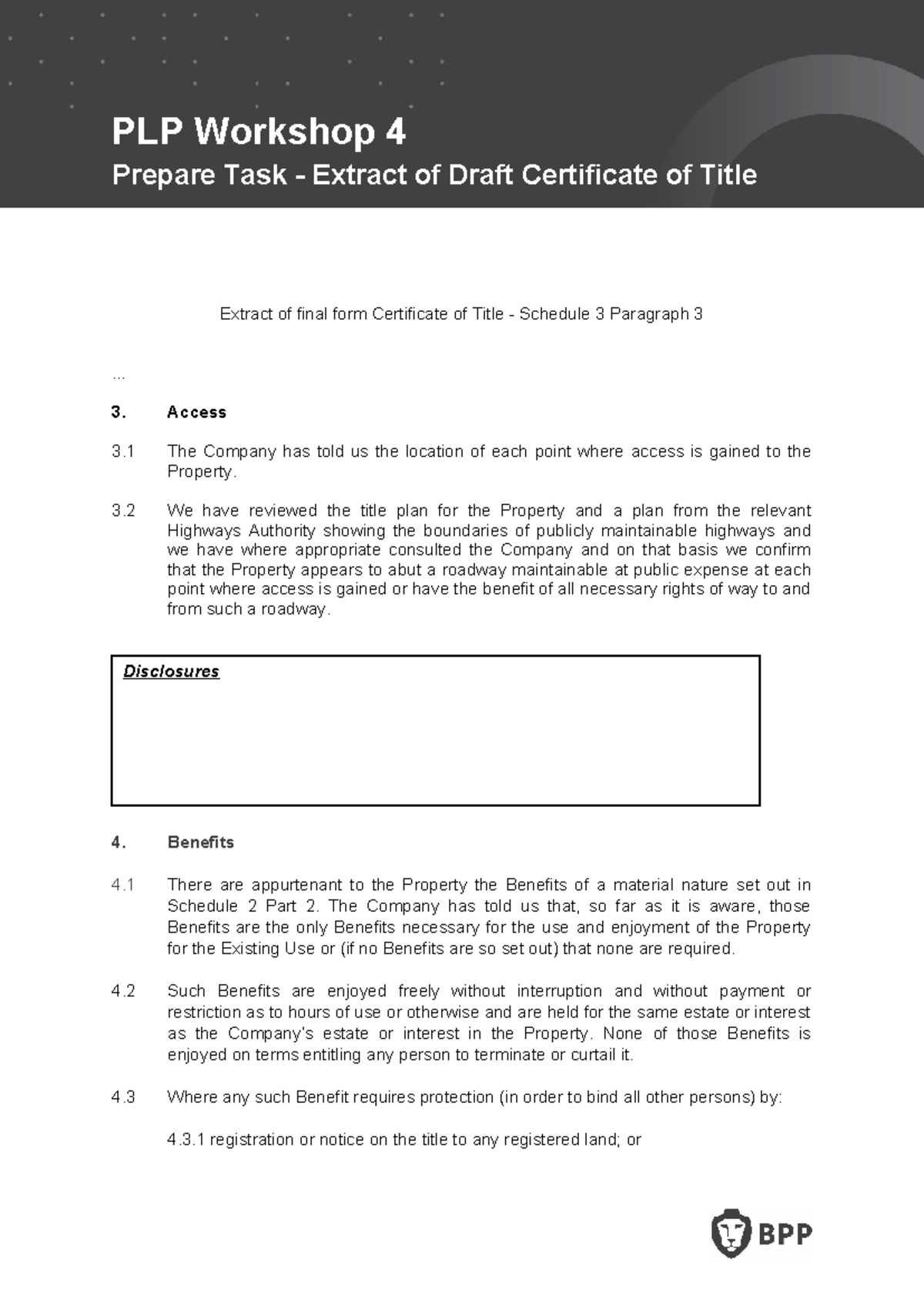 Blank certificate of title - PLP Workshop 4 Prepare Task - Extract of ...