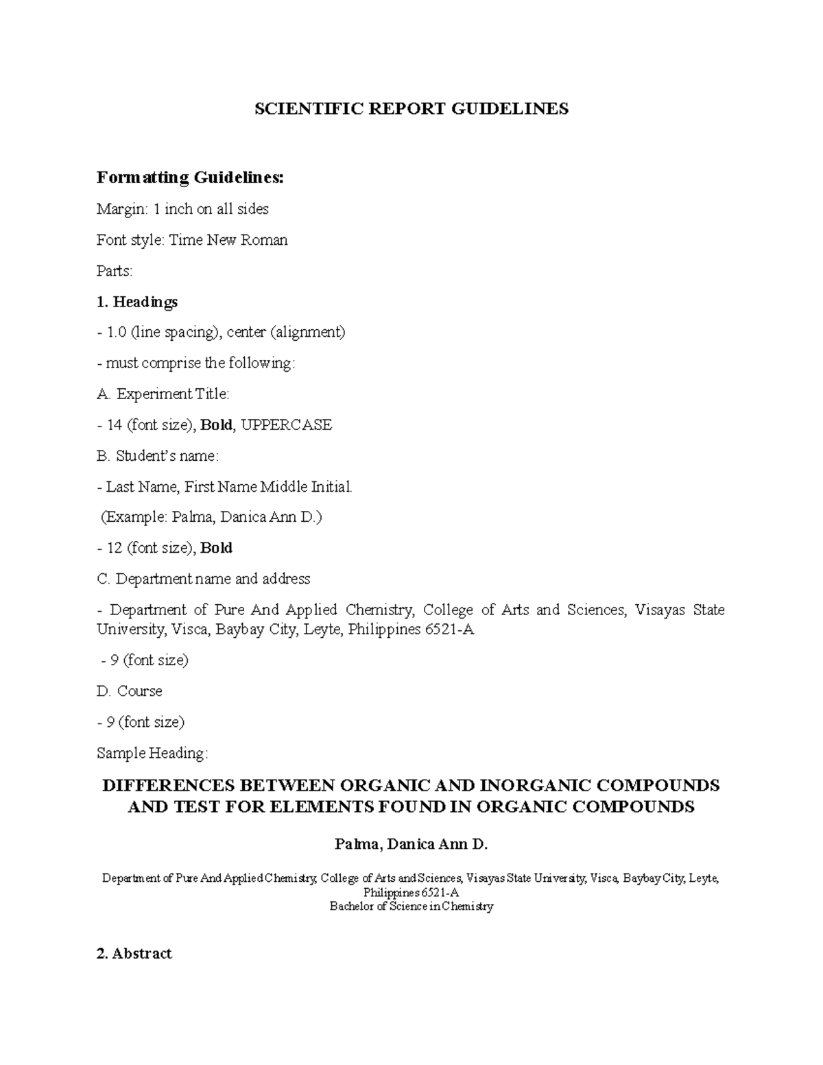 Chem 120.1 - Sci Rep and Project Guides - SCIENTIFIC REPORT GUIDELINES ...