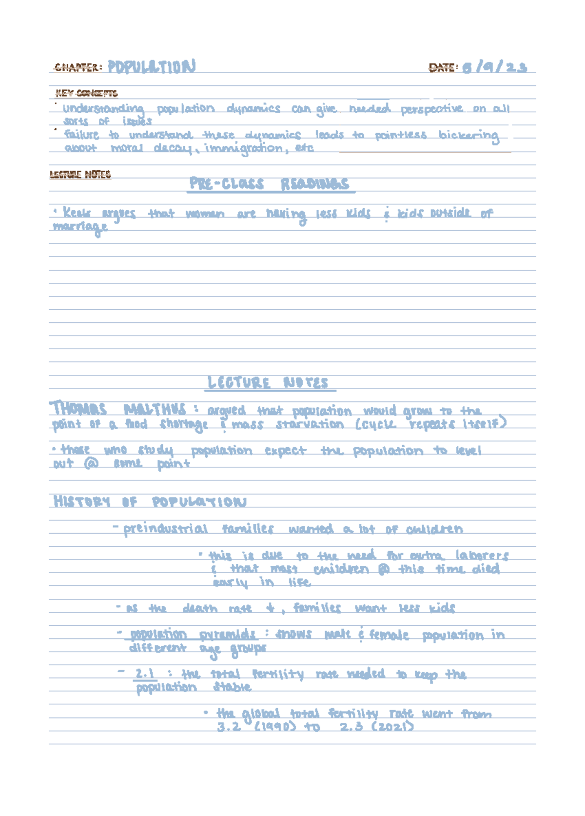 SOCI201 Lecture Notes: Population - chapter rate regencies at next Cass ...