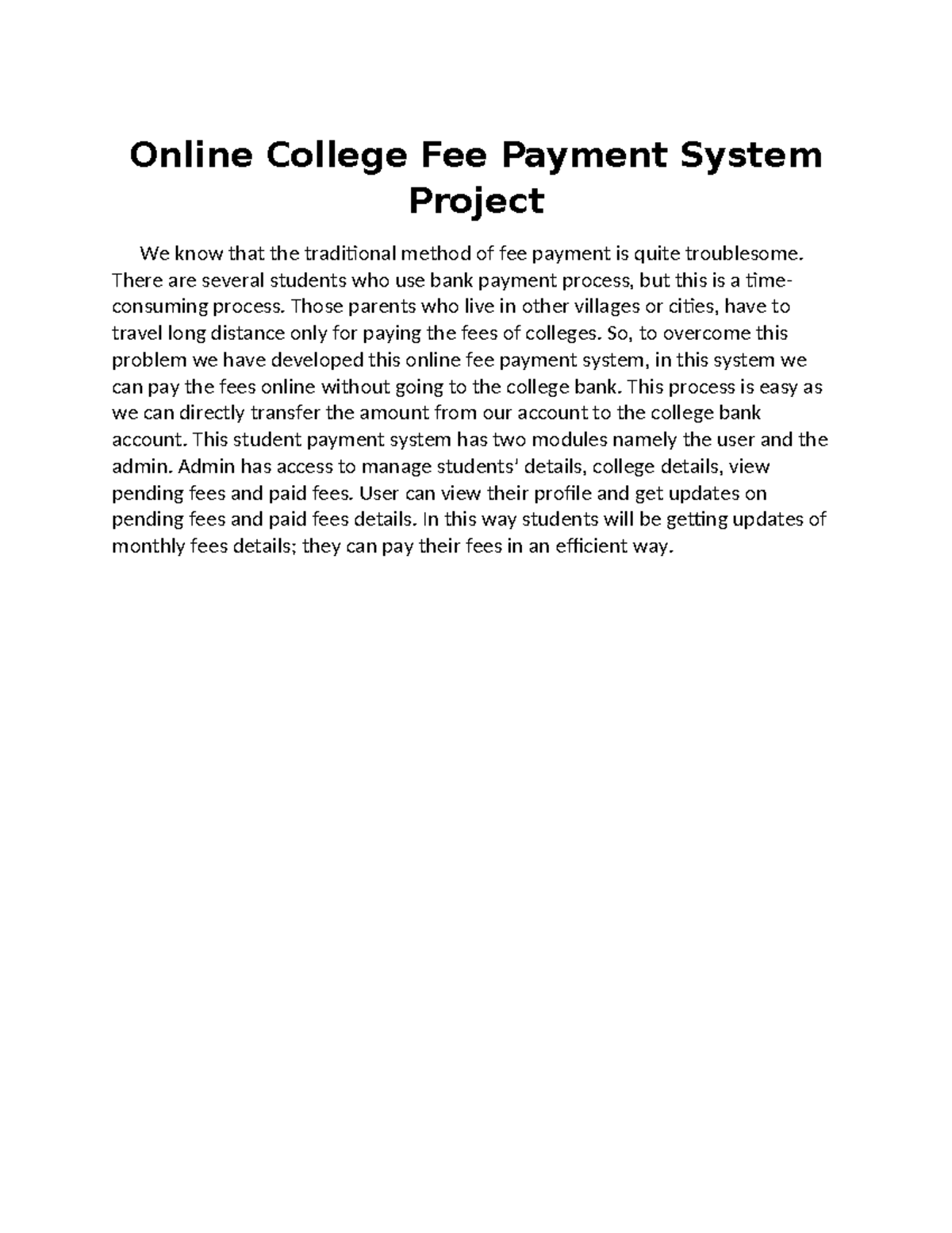 Onlinecollegefeepaymentsystemproject-240321111255-1d556622 - Online ...