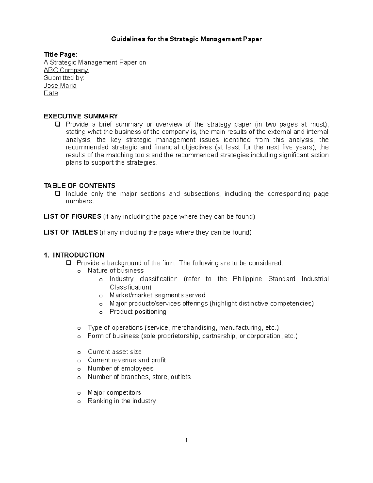 Appendix A Strama Paper Guidelines 3 - Guidelines for the Strategic ...