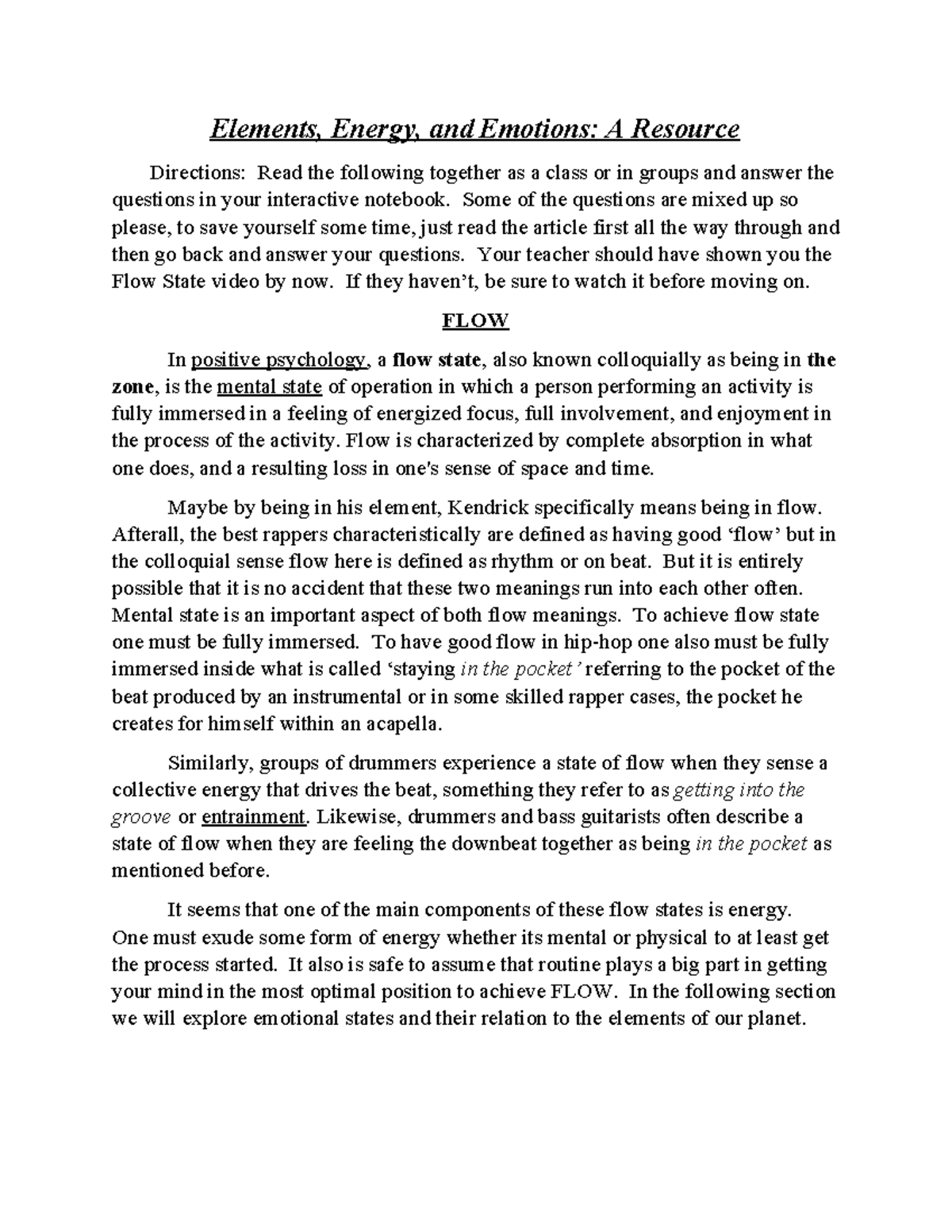 02. Elements, Energy and Emotions - a resource - Elements, Energy, and ...