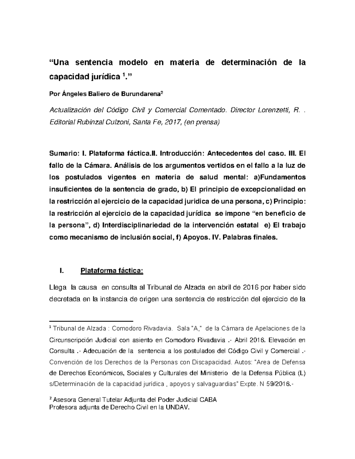 UNA Sentencia Modelo Fallo Comodoro Rivadavia