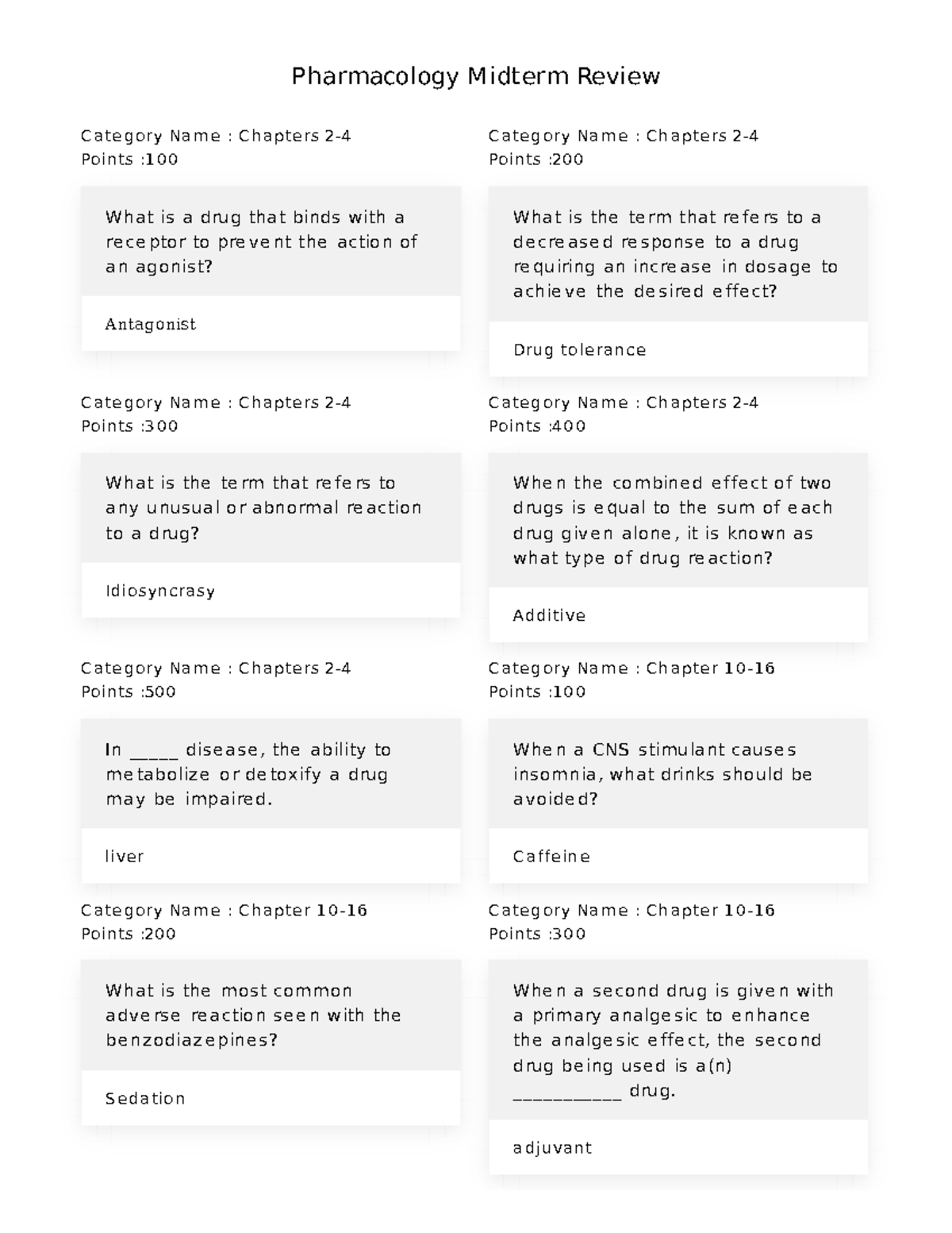 Midterm Exam Jeopardy review-1 - C a te g o ry Na m e : C h a p te rs 2 ...