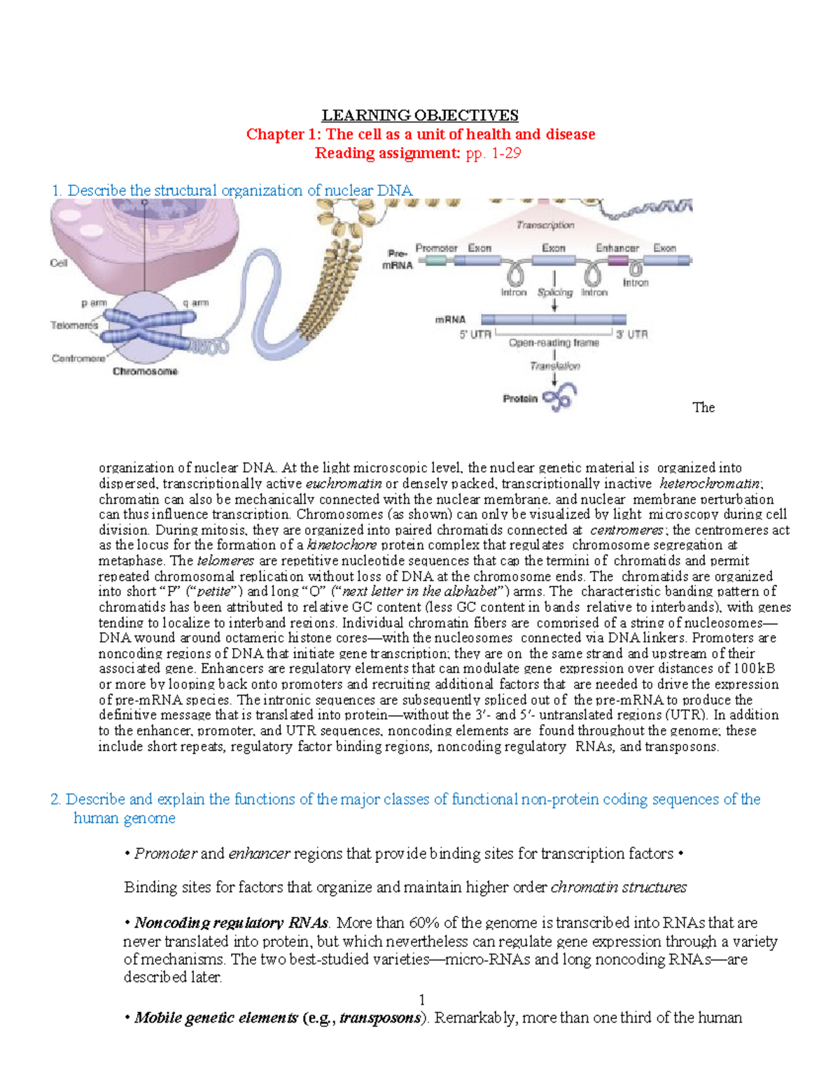 Pathology module 2016 2018-12-21 17 27 46 - LEARNING OBJECTIVES Chapter ...