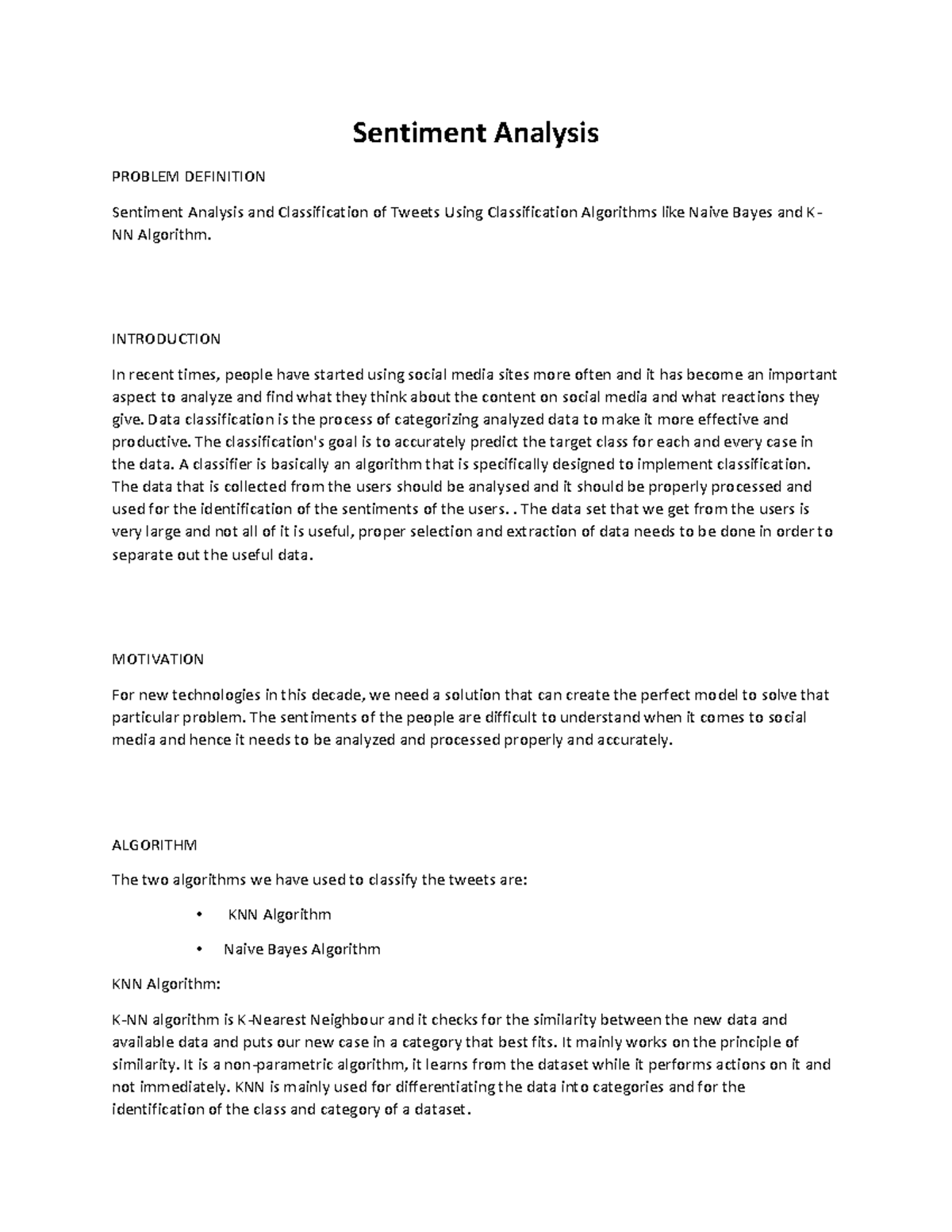 Sentiment Analysis - Sentiment Analysis PROBLEM DEFINITION Sentiment ...
