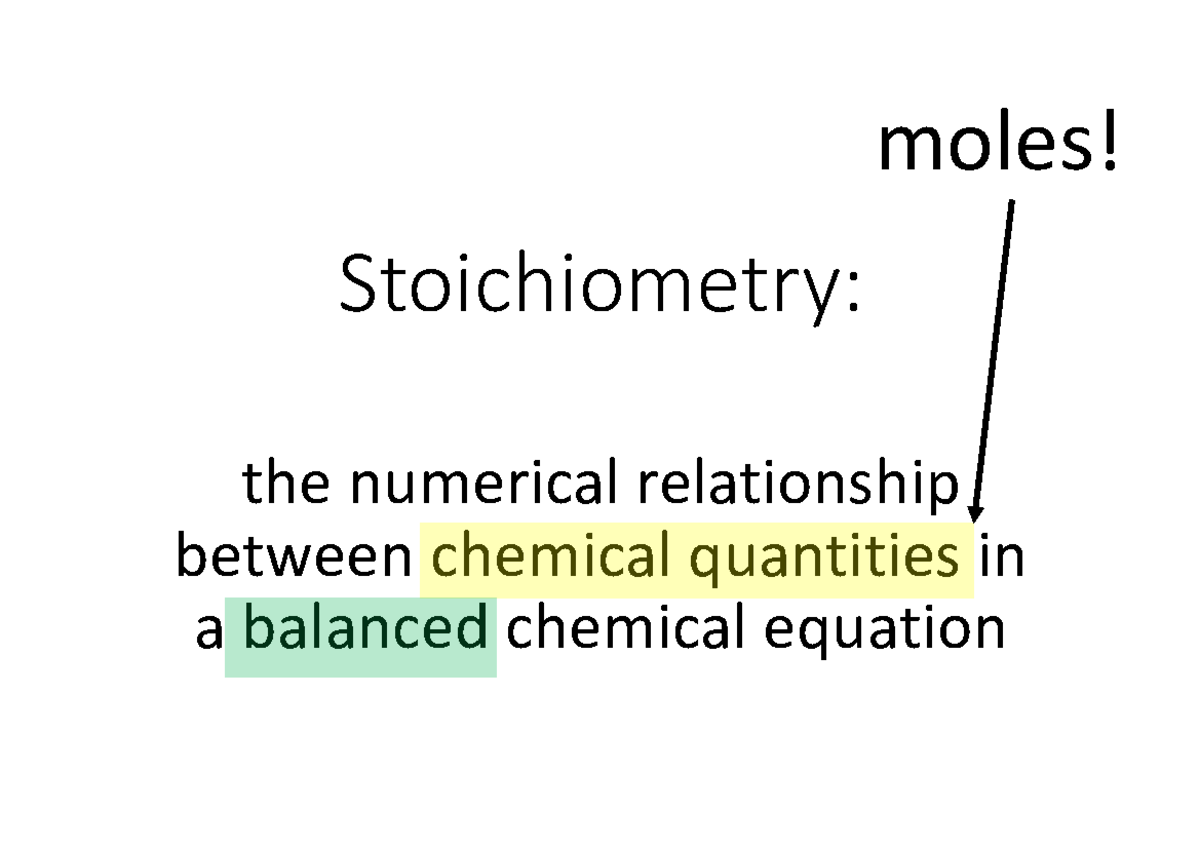 Module 10 Lecture Slides - Stoichiometry: the numerical relationship ...