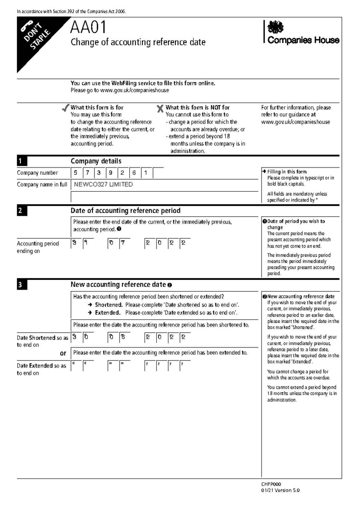 AA01 V5 - lecture notes - CHFP 01/21 Version 5. 11 Company details ...