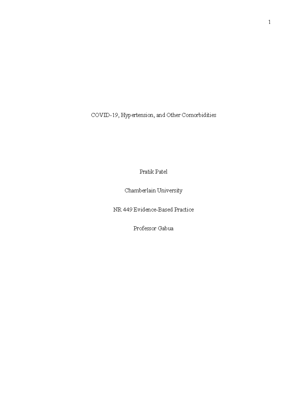 Covid-19 2 - 1. Follow these guidelines when completing this online assignment. Speak with your ...