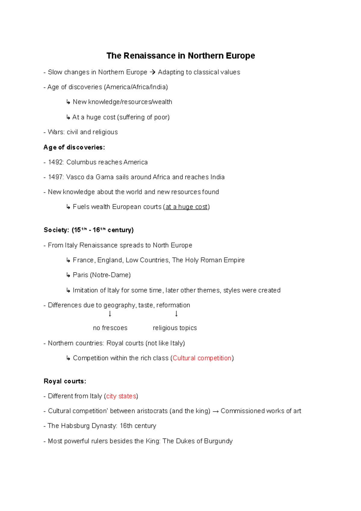 2 Renaissance Northern Europe - The Renaissance in Northern Europe Slow ...