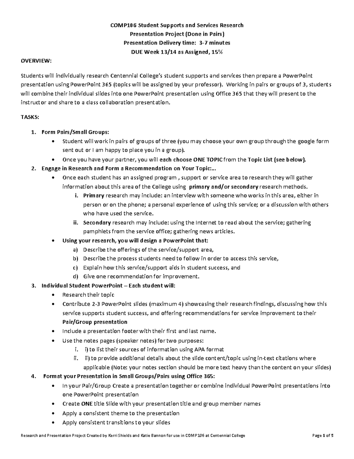 COMP106 PPT Instructions W22 - 126 - Centennial College - Studocu