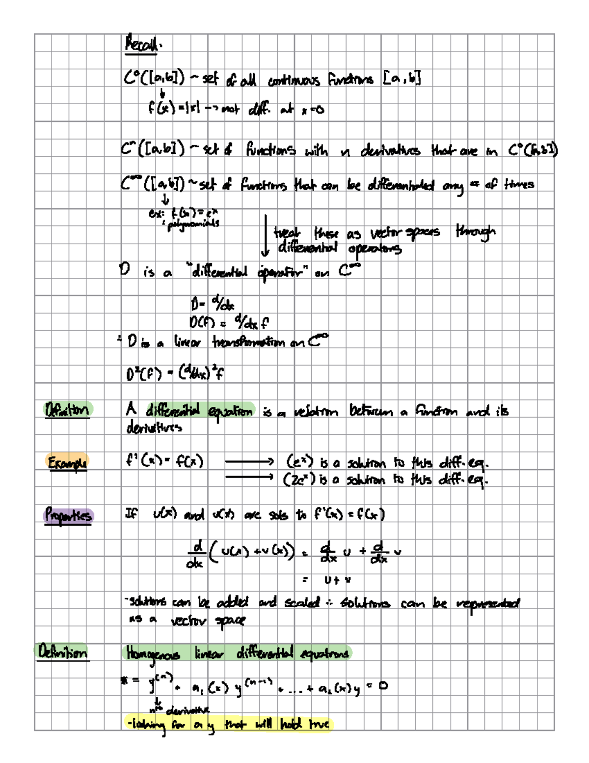 Differential Equations - Recall Co Laib setofall continuous functions a ...