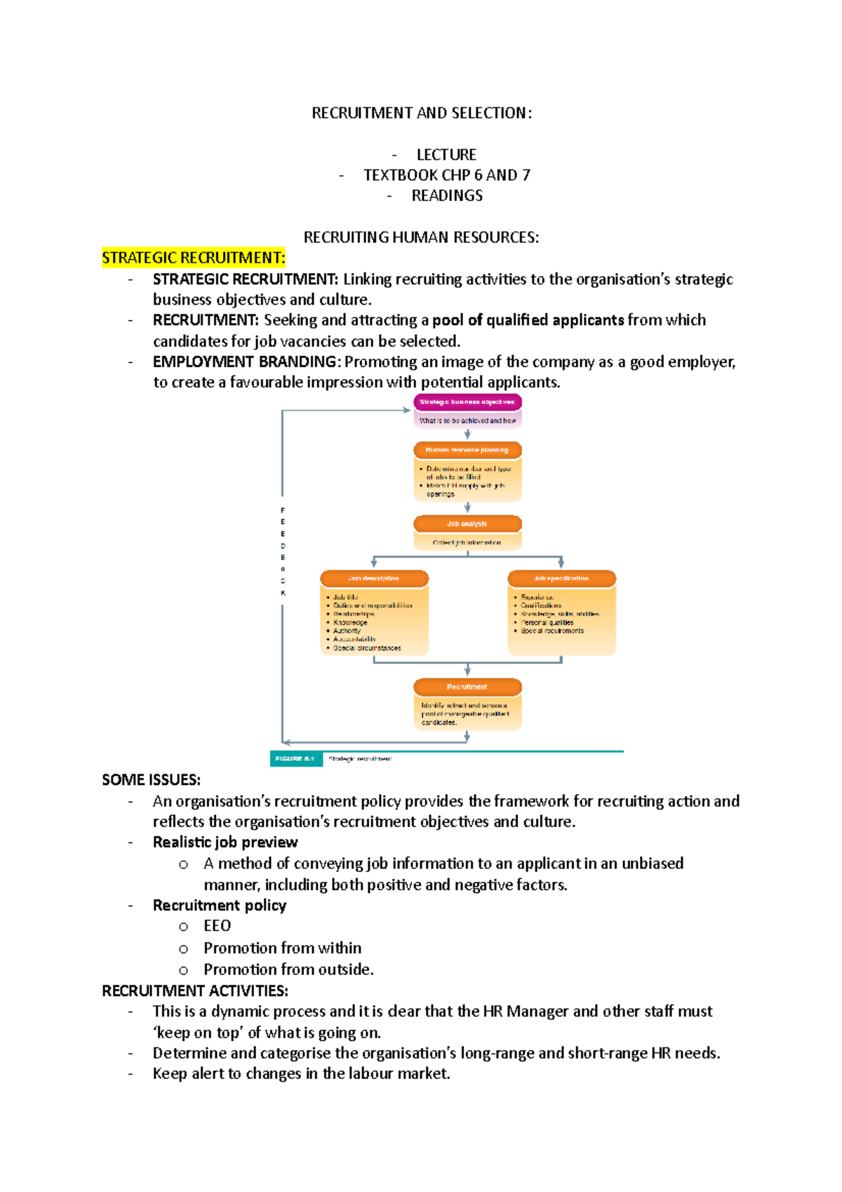 5. Recruitment AND Selection - RECRUITMENT AND SELECTION: - LECTURE ...