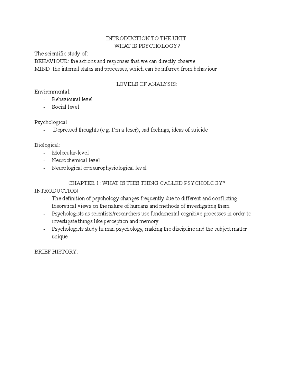 Week 1 Introduction to the Unit - INTRODUCTION TO THE UNIT: WHAT IS ...