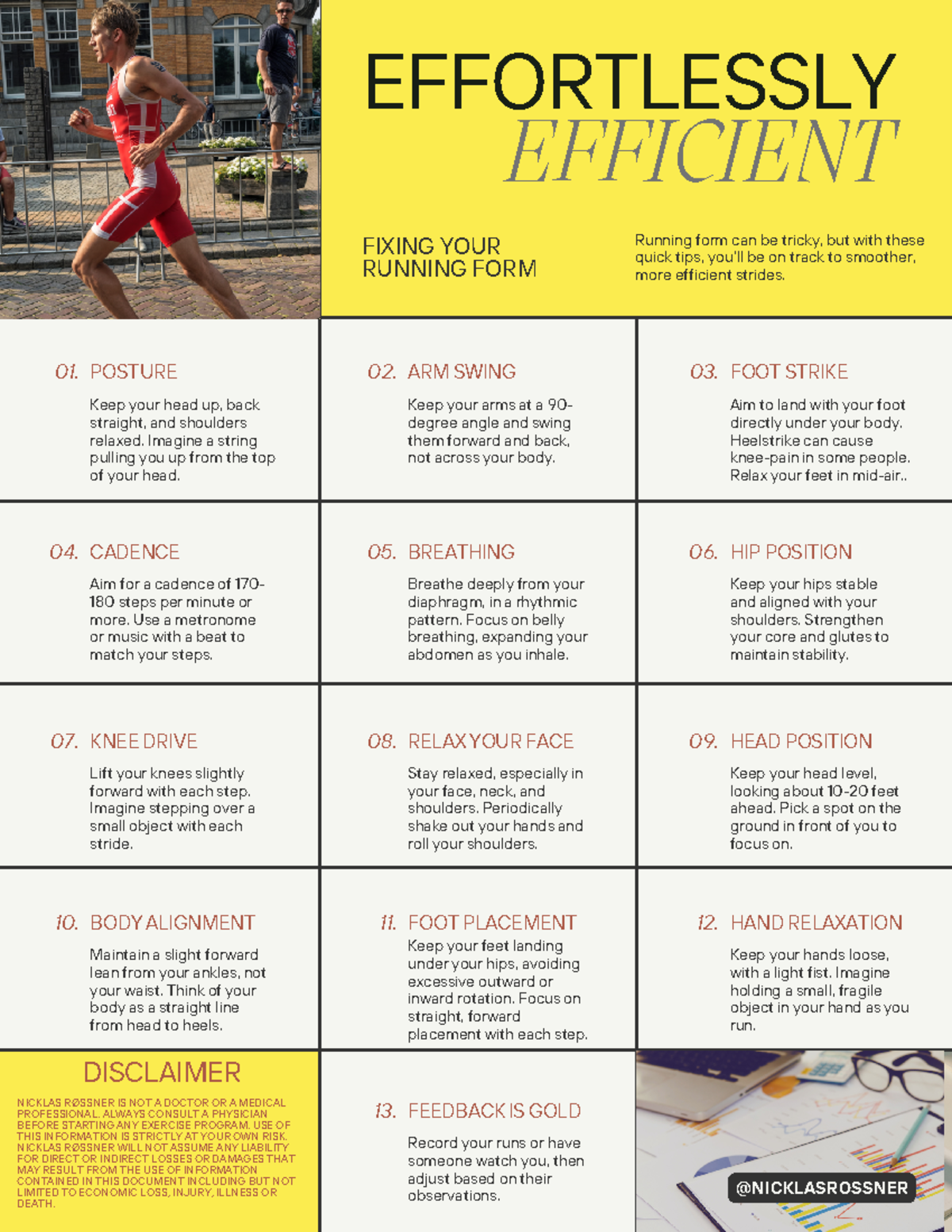 Running Form Cheat Sheet - EFFICIENT Running form can be tricky, but ...