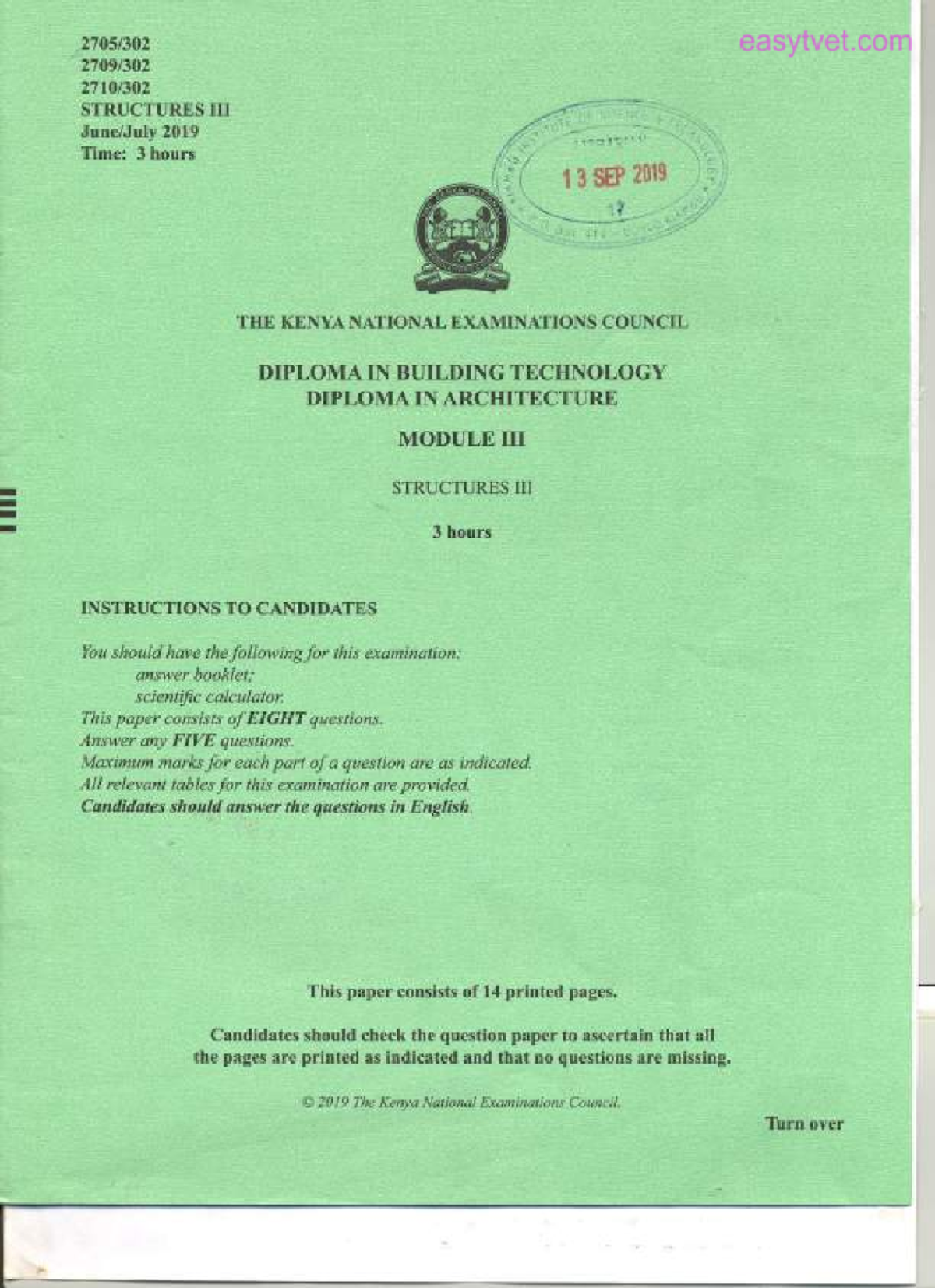 2019 july - Very helpful - easytvet STRUCTURES 2019 Time: 3 hours 13 ...