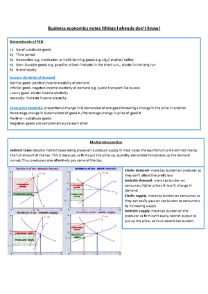 Business Economics Notes - Lecture Notes, Lectures 1 - 10 - Business ...