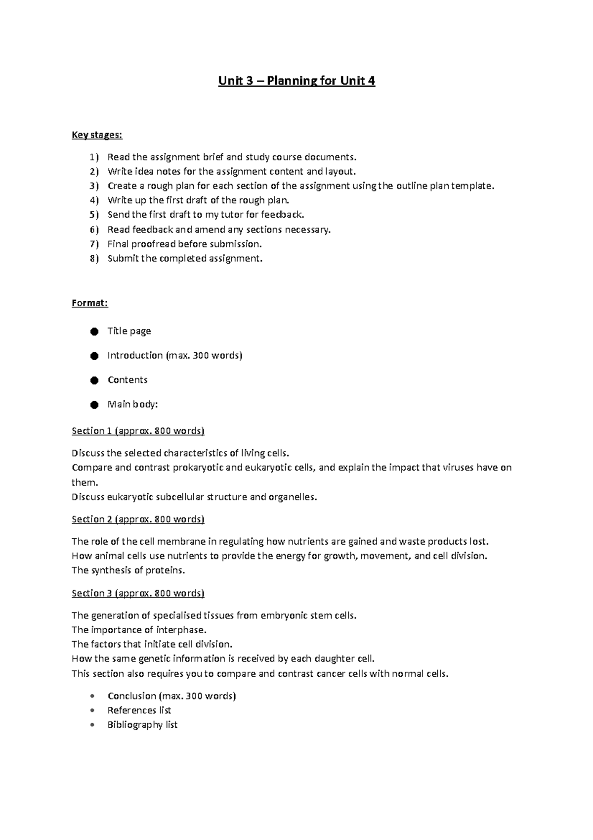 Unit 3 Assignment Plan 2190733 207 (1) 2190733 333 - Unit 3 – Planning for Unit 4 Key stages ...