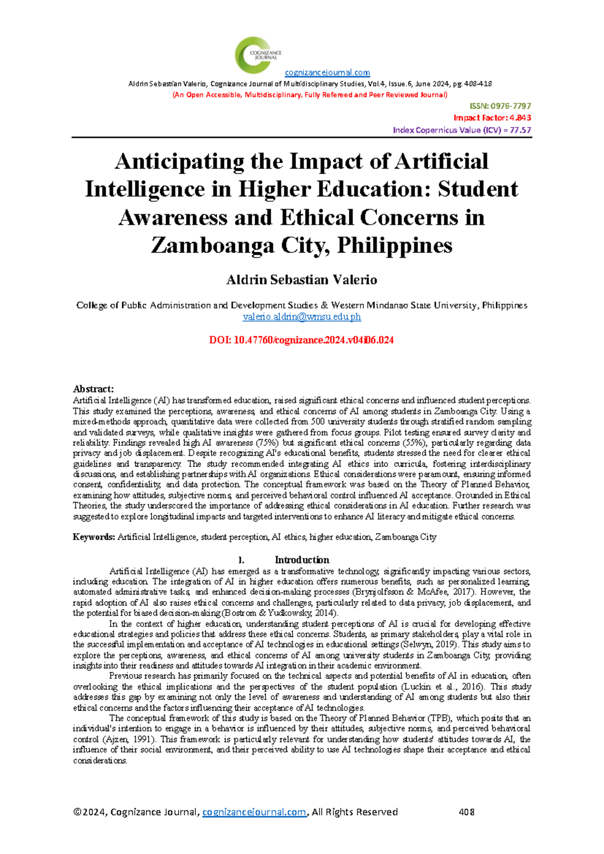 4886868 - Dkdkdkdkkddkkd - Aldrin Sebastian Valerio, Cognizance Journal ...