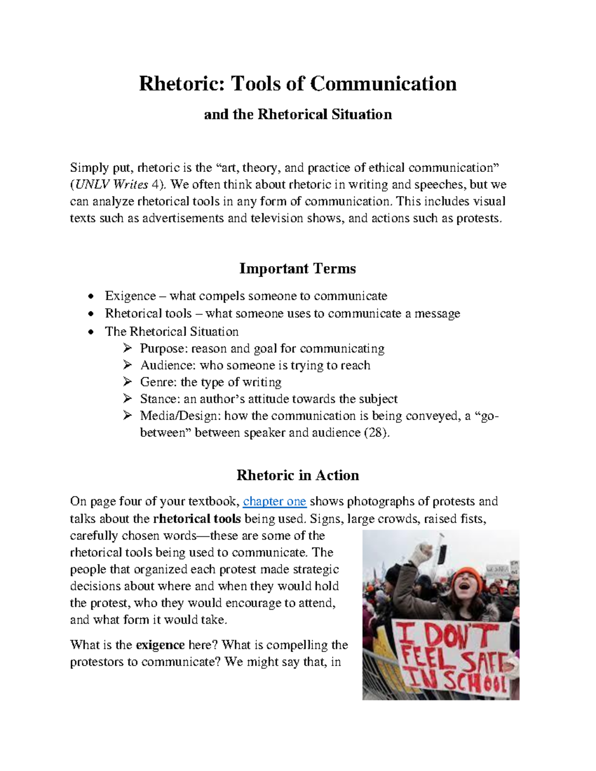 Class Notes Week 1-Rhetoric in Action and the Rhetorical Situation ...