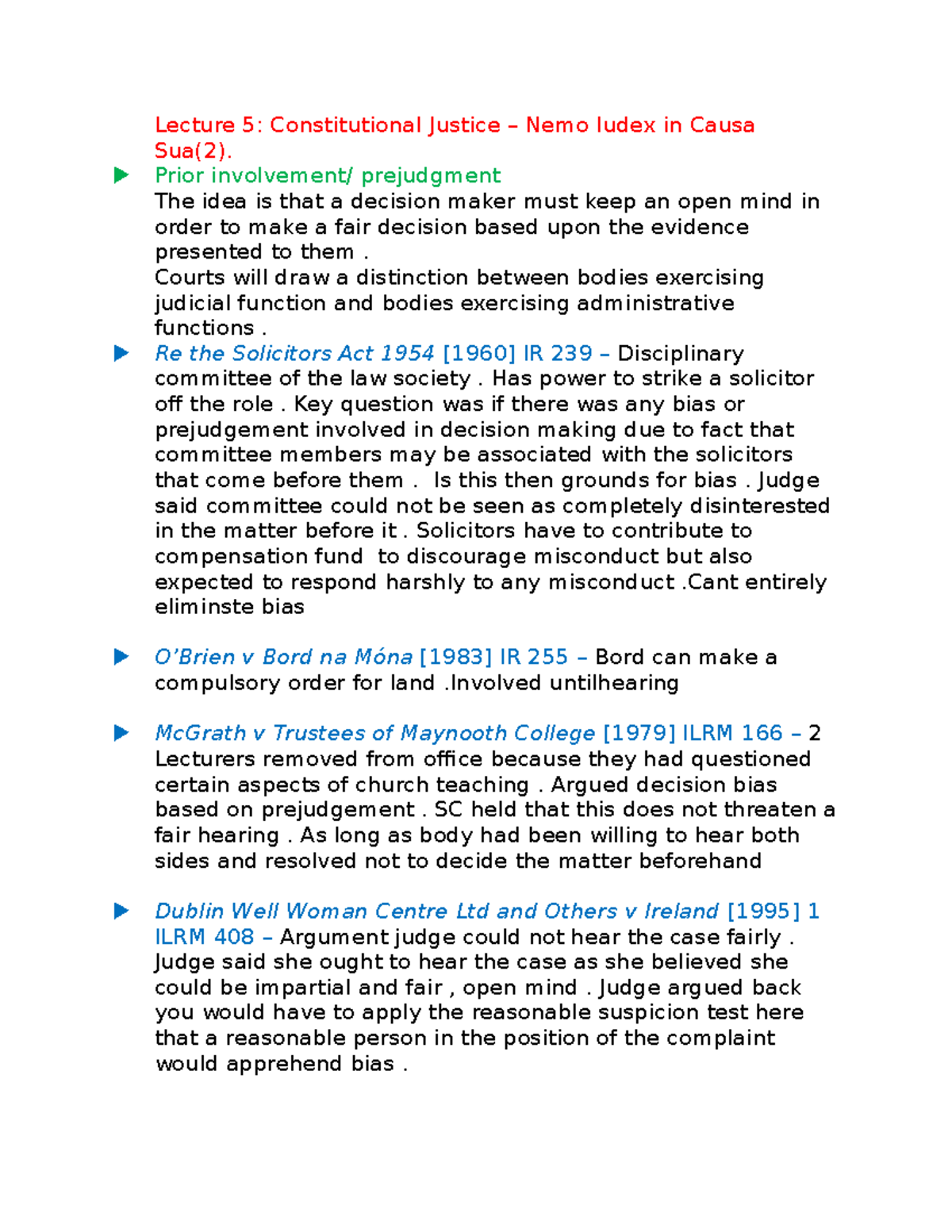 Lecture 5 - admin law notes - Lecture 5: Constitutional Justice – Nemo ...