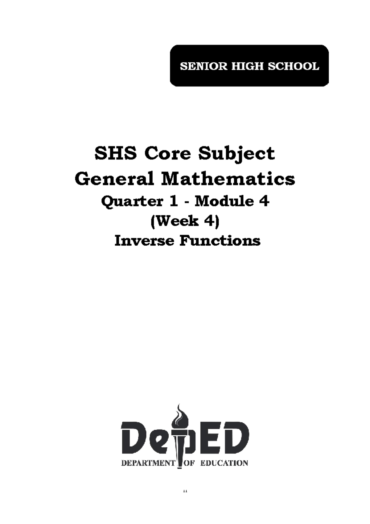 Q1M4-GEN-MATH Inverse- Functions-1 - ii SHS Core Subject General ...