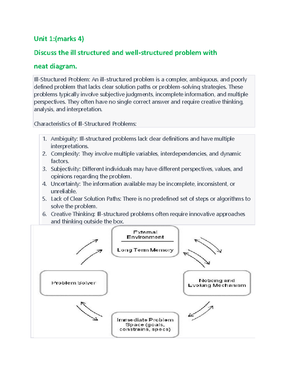 18CSC305J Artificial Intelligence FULL Overview UNIT - Unit 1:(marks 4) Discuss the ill ...