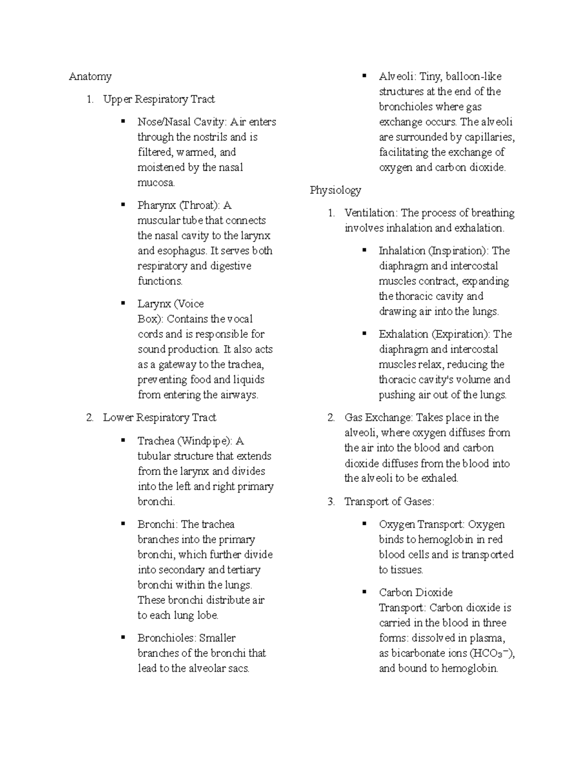 Respiratory System 2 Anaphy - Anatomy 1. Upper Respiratory Tract Nose ...