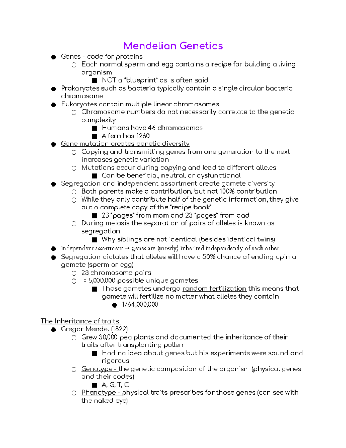 Module 7 - Medelian Genetics - Mendelian Genetics Genes - code for ...