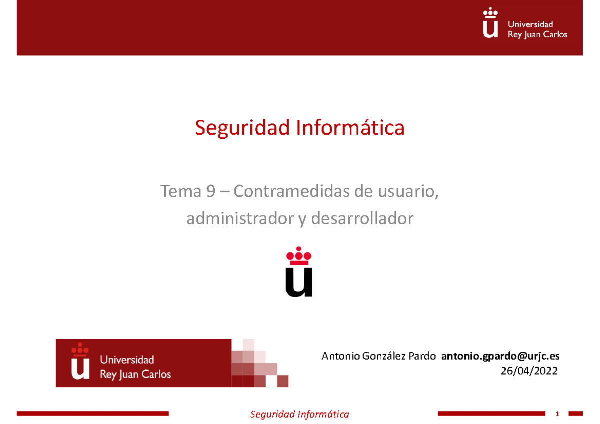 Tema9 - Contramedidas de usuario, administrador y desarrollador - Seguridad Informática Tema 9 ...
