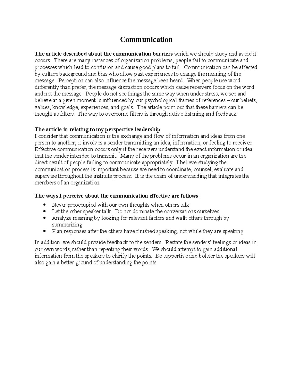 PE 548 Week 8 current events article - Communication The article ...