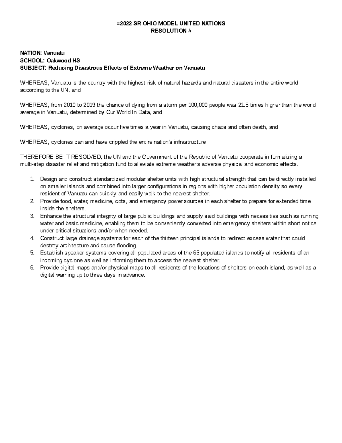 Vanuatu - It's a pretty cool country - =2022 SR OHIO MODEL UNITED ...