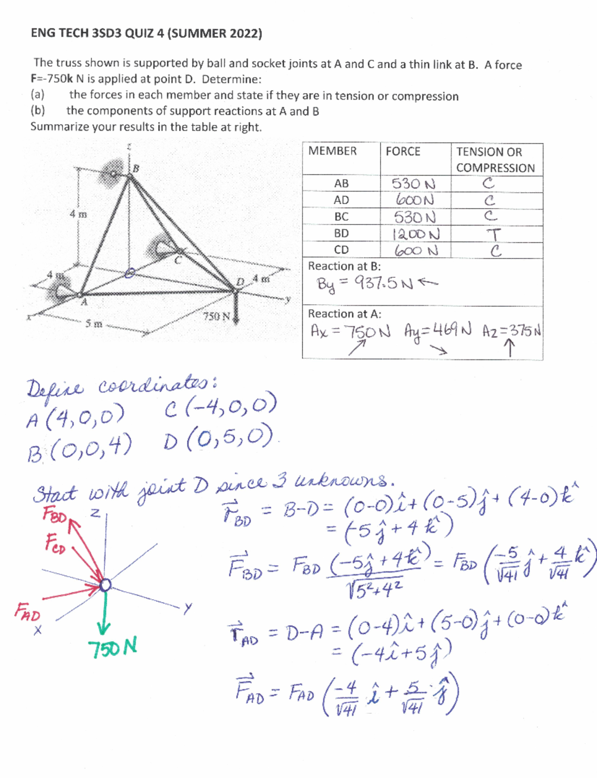 Engtech 3SD3 QUIZ4 Solns F2022 - Engineering Science 1022A/B/Y - Studocu