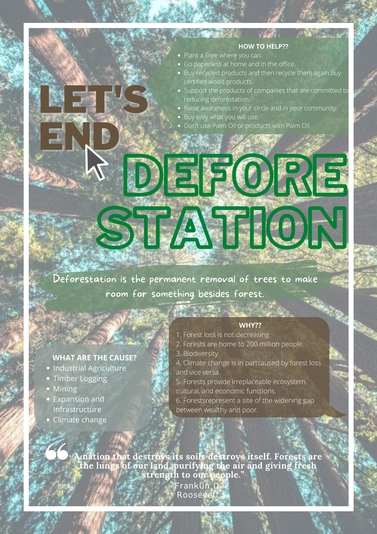 Deforestation flyer - DEFOREDEFORE STATIONSTATION Plant a Tree where ...