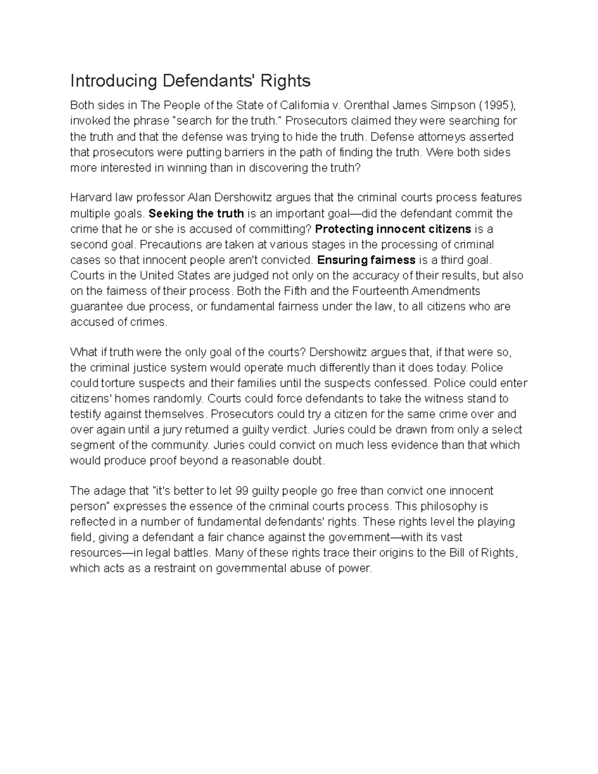 Introducing Defendants' Rights - Orenthal James Simpson (1995), invoked ...